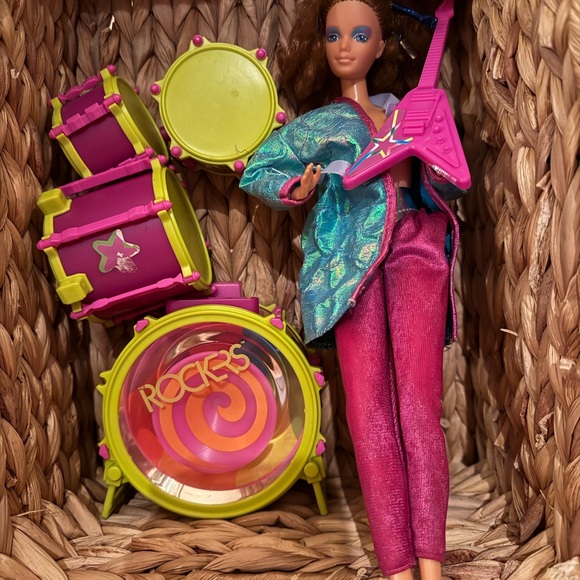 Barbie | Toys | Barbie The Rockers Doll With Pink And Green Drum Set ...